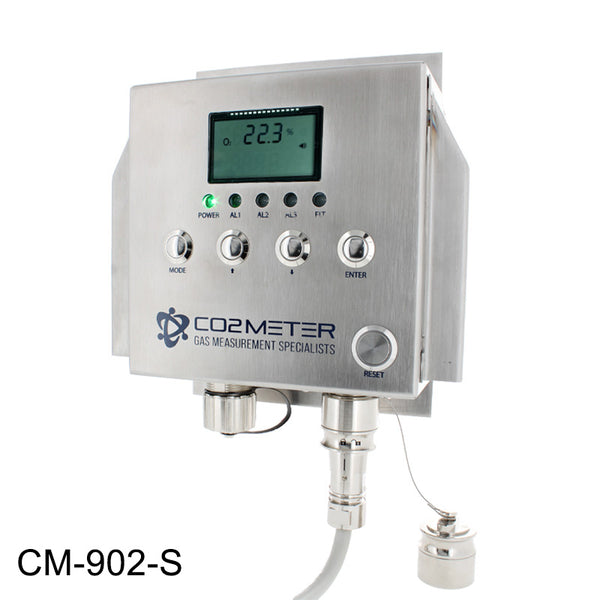 Industrial Stainless Steel O2 Gas Detector | CO2Meter.com